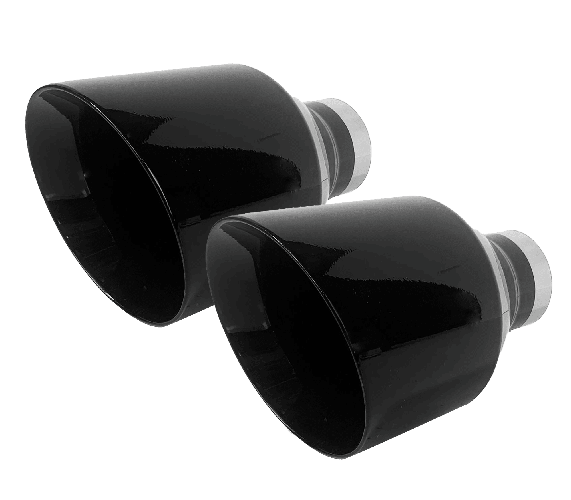 NETAMI 5" Exhaust Tip Stainless Steel Gloss Black Powder Coated 2.5"ID ...