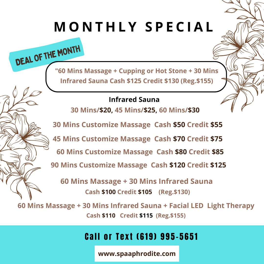 August Specials - Specials and Discounts - Spa Aphrodite | San Diego ...