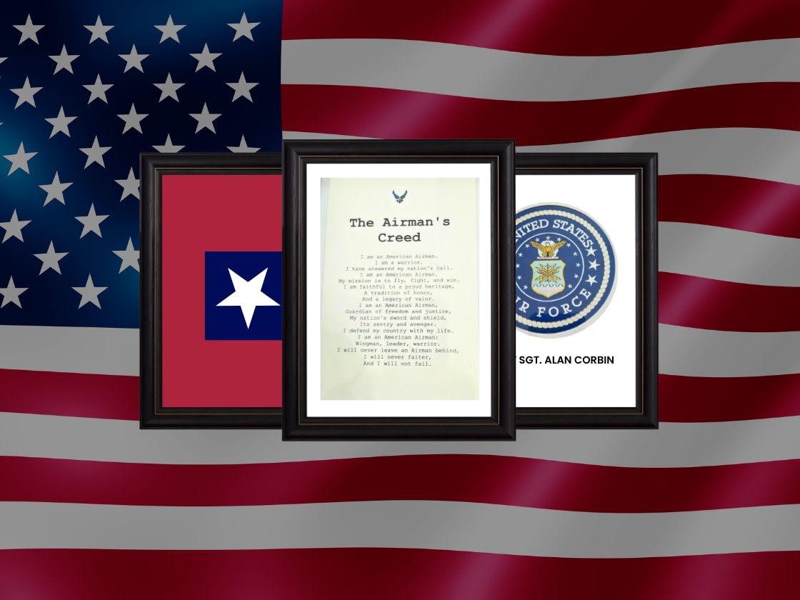 Triple Frame 4x6 Hinged - Frames & Sizes - Honor & Valor Traditions ...