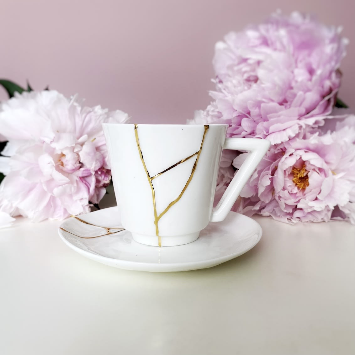 Kintsugi Cup and Saucer - Cups - Kina Ceramics | Ceramic Shop in Oxford